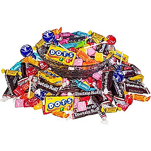 Bulk Fruit and Chocolate Candy Assortment - Tootsie Roll Fruit Chews and Original Chocolate Midges, Tootsie Pops, Starburst and Dots - 9.5 lbs - Variety Value Bundle - Individually Wrapped, 152 oz.