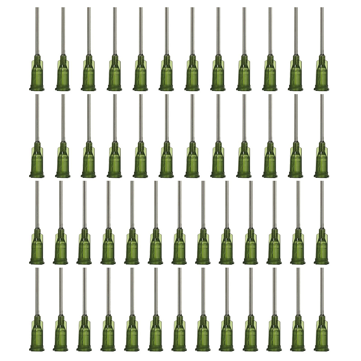 PATIKIL Blunt Tip Dispensing Needles with Bent Blunt Needle, 100 Pcs 1 Inch 14G Industrial Liquid Dispenser Needle for Refilling Liquid Ink Adhesive Glue, Olive Green