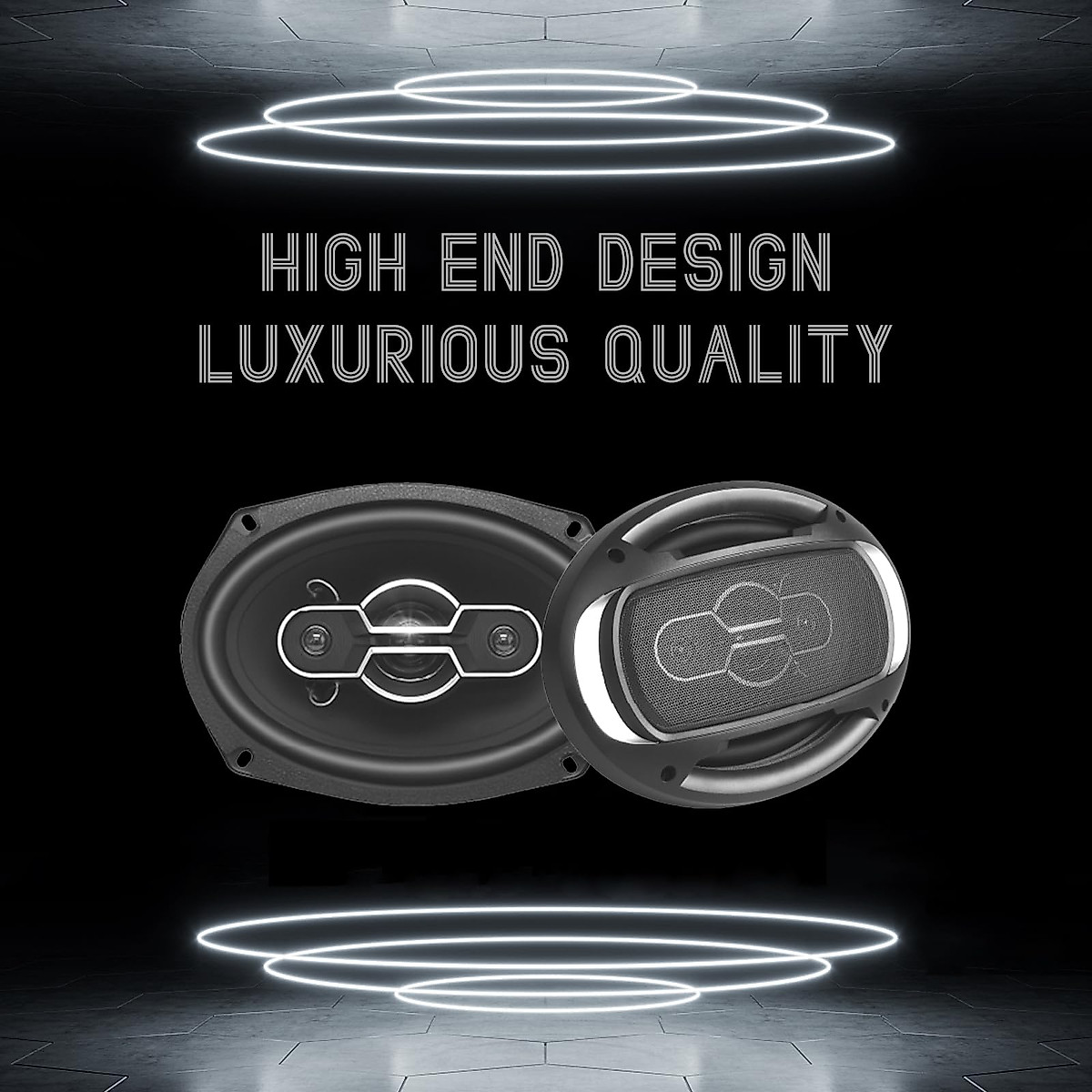 TUMAN Pro 6×9 Car Speakers, 500 Watt Max 4-Way Coaxial Car Audio Speakers, Professional Car Door Speakers, Sound Stereo and no Distortion, Mylar Tweeter Truck Speakers (1 Pair)