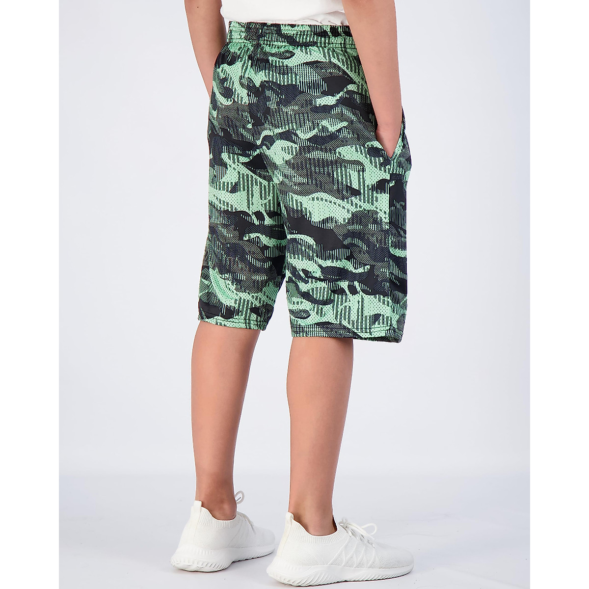 5 Pack Big Boys Youth Teen Printed Shorts Kids Dry Fit Sport Active Mesh Basketball Soccer Running Workout Tennis Gym 16-18