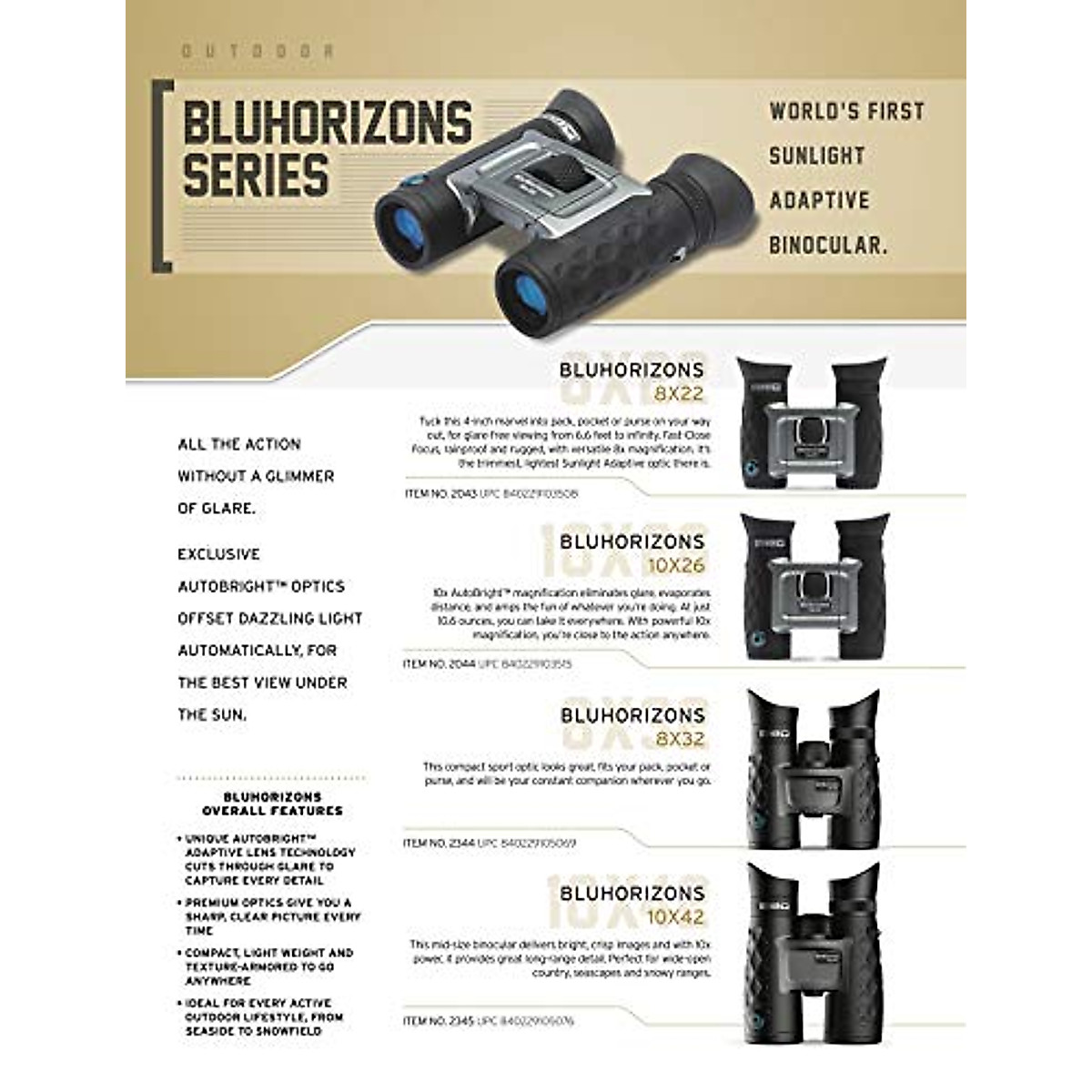 Steiner BluHorizons Binoculars with Unique Lens Technology, Eye Protection, Compact, Lightweight, Ideal for Outdoor Activities and Sporting Events, 10x42