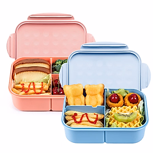 MISS BIG Bento Box,Bento Box Adult Lunch Box,Ideal Leak Proof Lunch Box Containers,Mom’s Choice Kids Lunch Box,No BPAs and No Chemical Dyes,Microwave and Dishwasher Safe Bento Lunch Box Orange & Bl