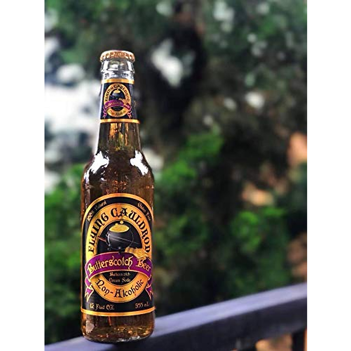 Flying Cauldron Butterscotch Beer (12 Fl Oz (Pack of 4)), Vanilla Cream Soda Brew, All- Natural, Non-Alcoholic and Caffeine free.