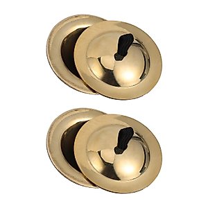 2 Pairs Copper Finger Cymbals Belly Dancing Finger Zills Mini Hand Bells Musical Instruments for Dancer Evening Party
