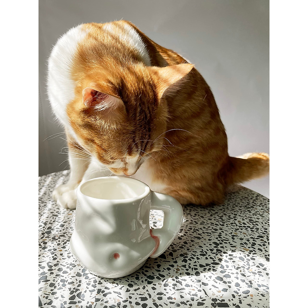 hesim Hand-Crafted Ceramic 14OZ Fat Belly Mug | Coffee Mug With Arm Handle | Fat Mug | Potbelly Coffee Mug | Father's Day Gift