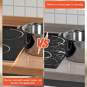 Jessier Electric Cooktop 30 Inch - 5 Burners Built-in Ceramic Cooktop, 30" Electric Stove Top with Glass Protection Metal Frame, 9 Heating Level, 8400W, 220-240V for Hard Wire(No Plug)