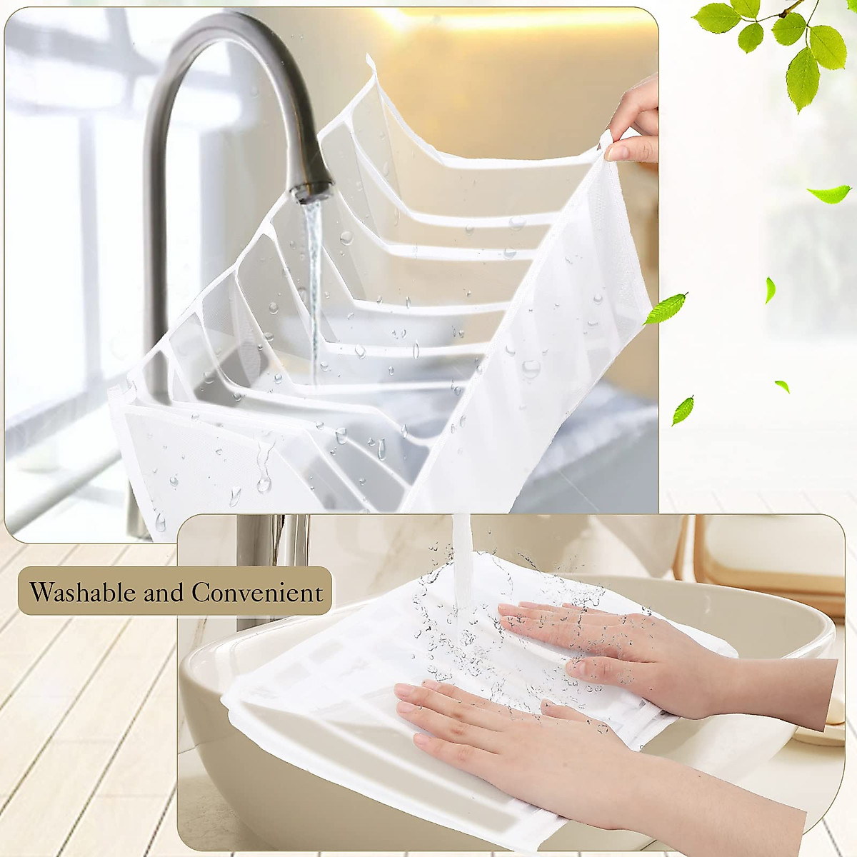 Tatuo 30 Pcs Wardrobe Clothes Organizer Closet Organizers and Storage Drawer Organizers for Clothing Foldable Mesh Dividers Storage for Jeans, Trousers, T Shirts and Skirts, 7 Grid, Large and Small