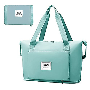 Large Capacity Travel Duffel Tote Bag with Dry Wet Separation Pocket, Waterproof Shoulder Weekender Bag for Women and Men，Foldable and Expandable Bag Lightweight and Easy Carry on