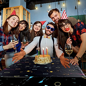 Glow Party Table Covers Neon Party Tablecloths 108 x 54 Inch Glow Party Tablecloths Disposable Plastic Neon Glow Table Cloth for Neon Birthday Party Black Light Party Supplies (1 Piece)