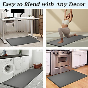 Artnice Anti Fatigue Kitchen Mat, 3/4 Inch Thick Waterproof Non Slip Cushioned Kitchen Rugs, Memory Foam Comfort Standing Mat for Home, Sink, Office, Laundry (20"x71",Grey)