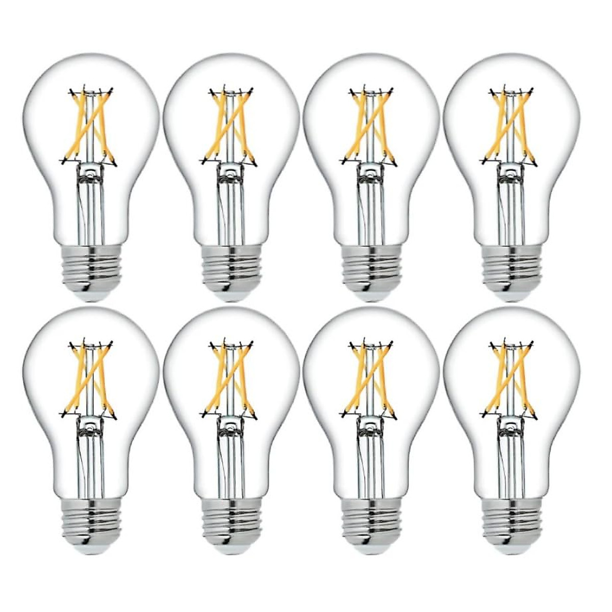 GE Relax 8-Pack A19 60 Watt Equivalent Crystal Clear Soft White Dimmable LED Light Bulbs