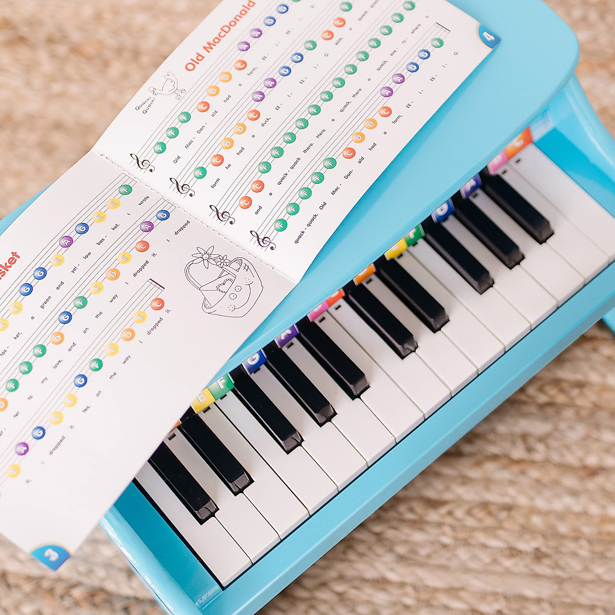 Melissa & Doug Learn-to-Play Piano With 25 Keys and Color-Coded Songbook - Blue - Toy Piano For Baby, Kids Piano Toy, Toddler Piano Toys For Ages 4+
