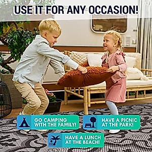 LATCH.IT RV Outdoor Rugs 9x12 | Reversible RV Outdoor Mat Camper Rugs | Camping Outdoor Rugs | The Perfect RV Patio Mat for Any Situation & Includes Portable Small Trash-Can!
