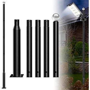 loyoele 16.5Ft Solar Street Light Pole for Parking Lots, Courtyards, Streets, Backyards, Outdoor House - Durable Weather-Resistant Street Poles