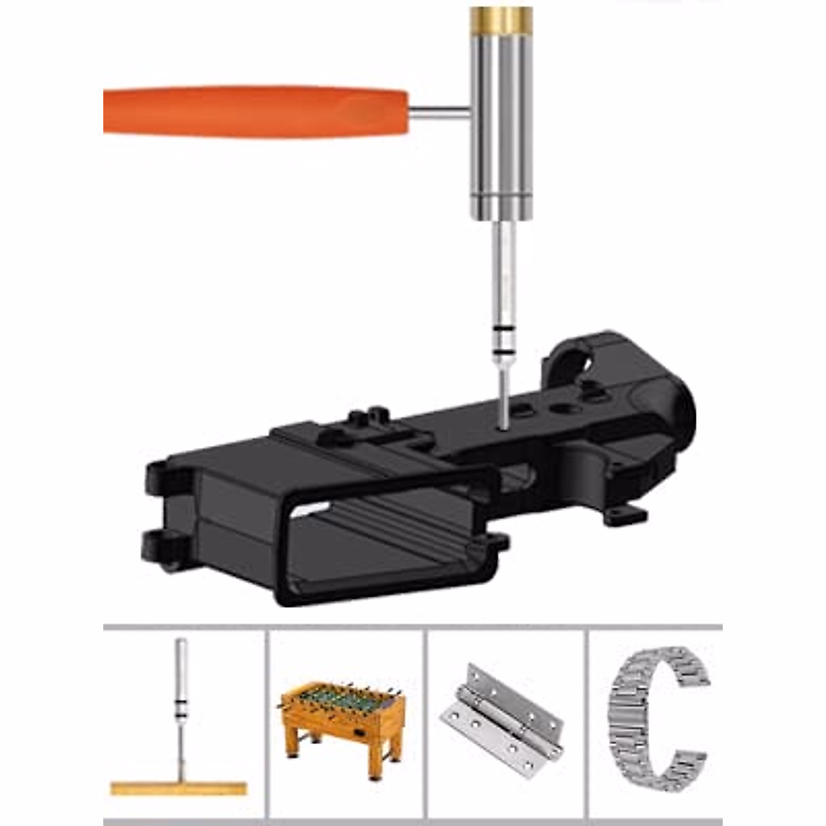 BESTNULE Punch Set, Punch Tools, Roll Pin Punch Set, Made of Solid Material Including Steel Punches and Hammer, Ideal for Maintenance (Without Bench Block)