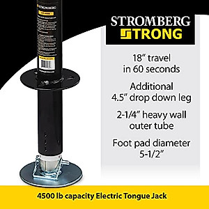 Stromberg Carlson JET-4500 4500 lbs. Electric Tongue Jack - Black