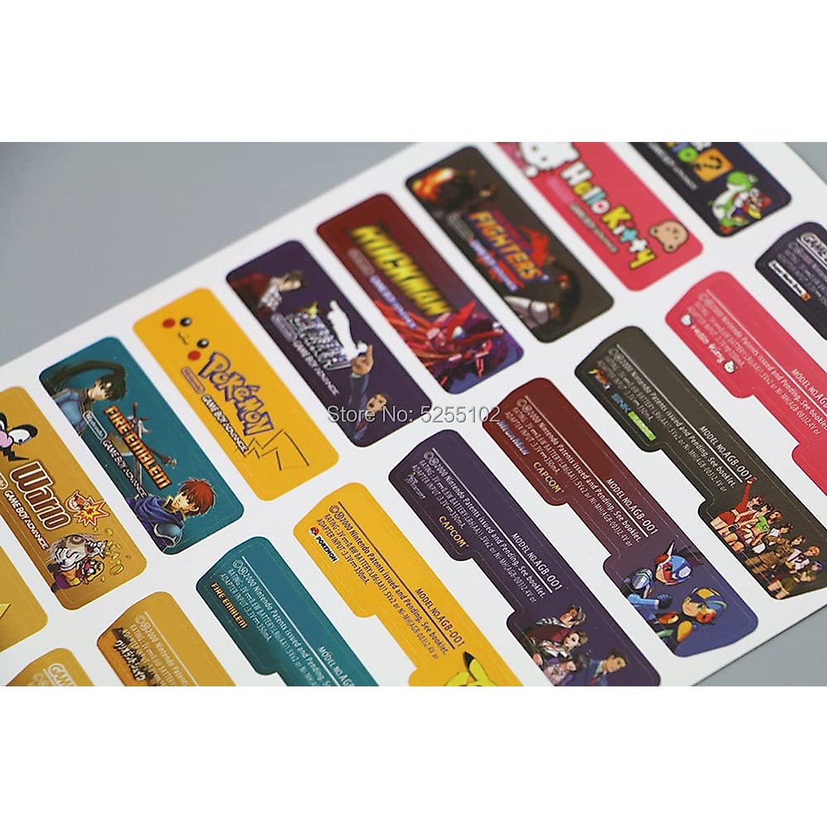 14 Groups Colourful Custom Design Back Tag Label Stickers for Gameboy Advance GBA Console