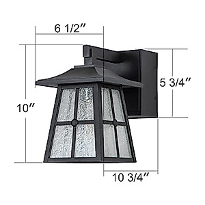 c cattleya Porch Light with Outlet Plug, Outdoor Light with Outlet Built in Exterior Light Fixture Outdoor Wall Sconce with GFCI Outlet Aluminum Lantern Patio Garage Light with Seeded Glass