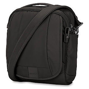 Pacsafe unisex adult 7 Liter Crossbody / - Fits Inch Tablet for Women & Men Metrosafe LS200 Anti Theft Shoulder Bag Color Black 30420100, Black, One Size US