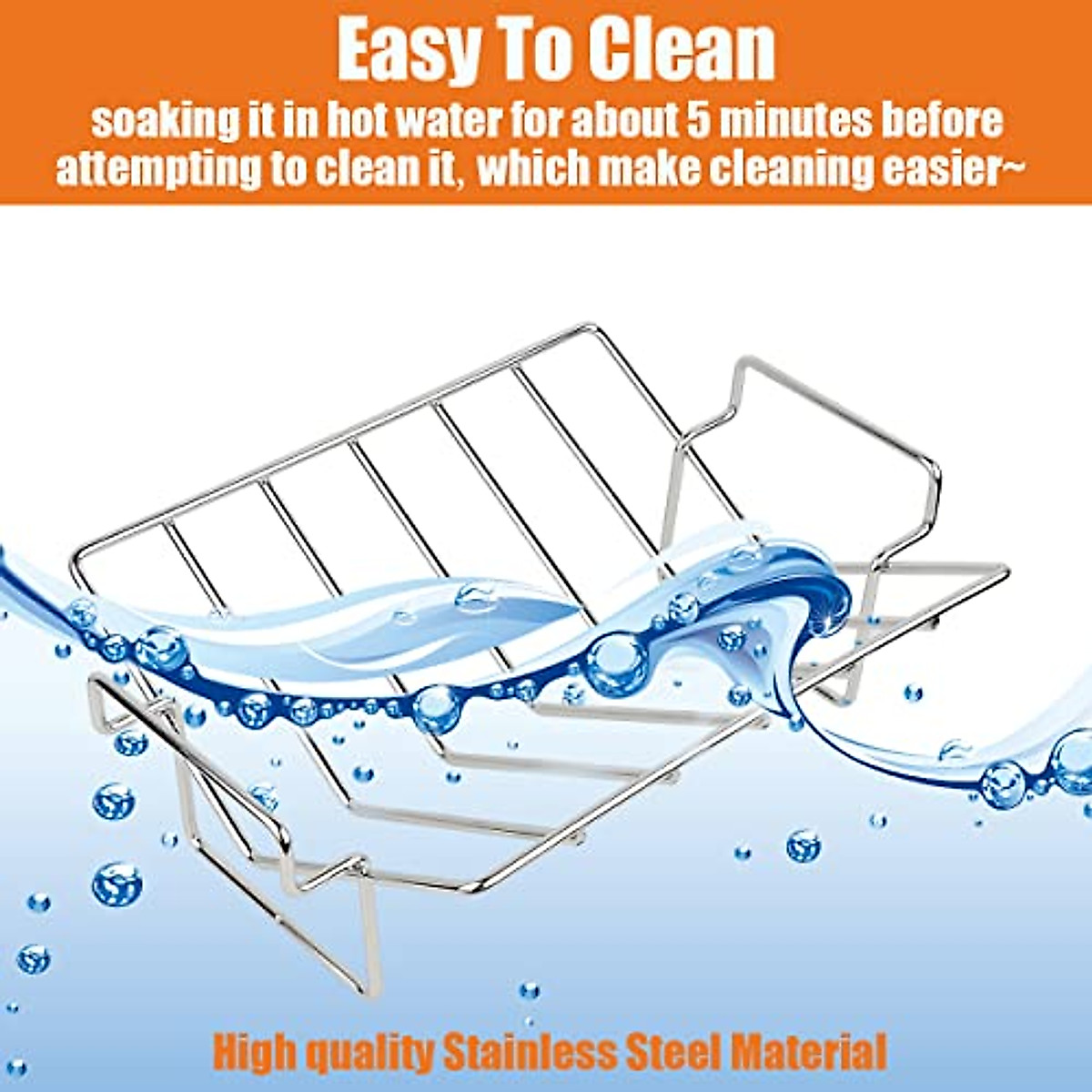 BBQ Turkey Roasting Rack for Smoker and Grill, Big Green Egg Parts,Rib Rack for Grilling and Smoking,Dual Purpose Stainless Steel Roast Rack for Large and XLarge Big Green Egg,Kamado Joe,Big Joe Etc