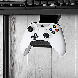 BRAINWAVZ Gamepad Under The Desk Mount Holder Hanger for XBOX One, Switch, PS4, PC, Steam, Steelseries & Most Game Controllers, No screws, VHB Tape (Black, Improved Adheasion Nov2019)