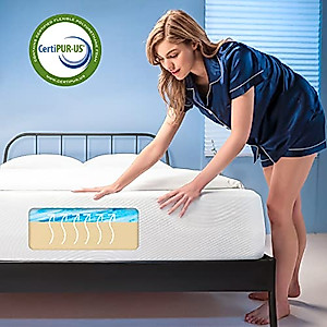 subrtex 5 Inch Queen Gel Memory Foam Mattress with Removable Soft Cover, Body Support Pressure Relieving Mattress, CertiPUR-US Certified, Bed in A Box(5 Inch, Queen)