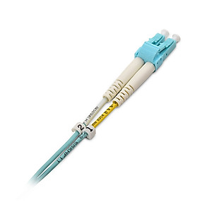 Cable Matters 40Gb OFNP Plenum Rated Multimode Duplex 50/125 OM4 Fiber Cable, LC to LC Fiber Optic Cable - 6.6ft / 2m