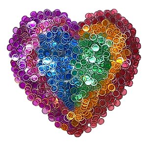 MR CHIPS Magnetic Bingo Chips with Metal Edge 3/4 Inch - 100 Upgraded Pieces Assorted Transparent Bingo Chips - Available in 7 Colors in A Reusable Bag