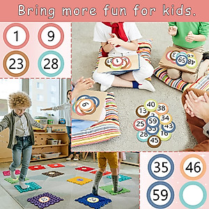 60 PCS Classroom Number Cutouts Bulletin Board Decor, Boho Educational Accent Cards with Number 0-59 and Blank Writable Cutout School Home Wall Decor for Teacher Students