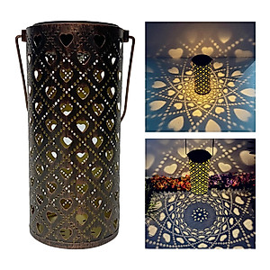 Backbayia Solar Lantern Hanging Outdoor Retro Lantern Hanging Home Garden Lights Decorative