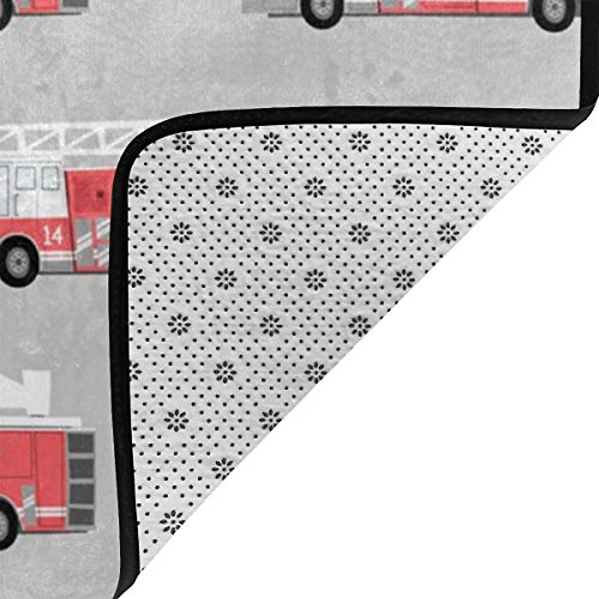 NiYoung Bedroom Living Room Kitchen Big Size Area Rugs Home Art - Firetruck Floor Mat Doormats Quick Dry Spa Bathroom Floor Mats Exercise Mat Throw Rugs Carpet