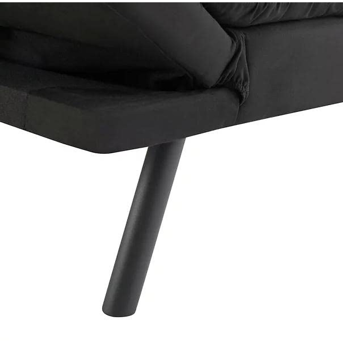QLDFX HERQS-Memory Foam futon, Black Faux Suede, MS95-010-107-02