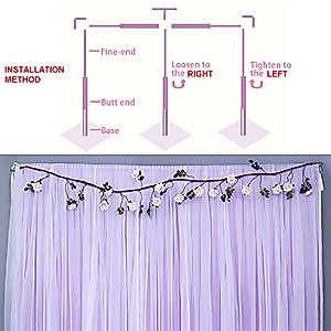 WUPYI Professional Backdrop Stand Pipe Kit,10'x10'/10'x 20' Heavy Duty Background Support System Curtain Frame Telescopic with Steel Base for Wedding Party Photography Trade Show Display (10'x 20')