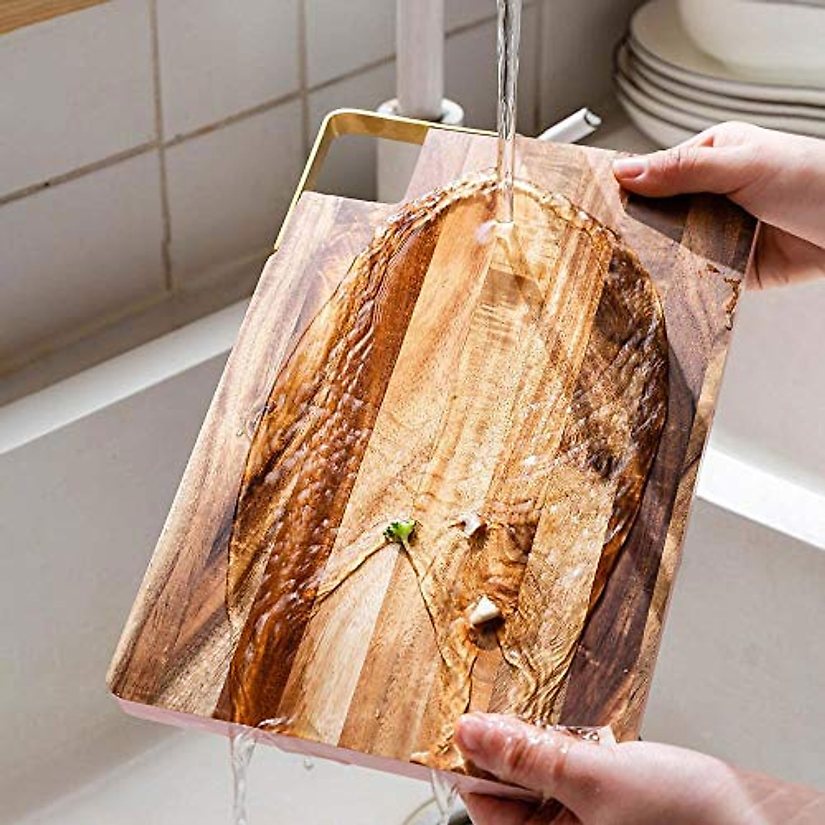 GULRUH Wood Cutting Boards for Kitchen, Wood Cutting Board Eco Natural Solid Wood Japan Style Rectangle Kitchen Chopping Blocks