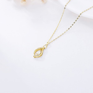 14K Gold Infinity Pendant Necklace for Women, Solid Gold Forever Love Infinity Necklace with 18 Inch Chain Anniversary Birthday Mothers Day Jewelry Gifts for Mom, Wife