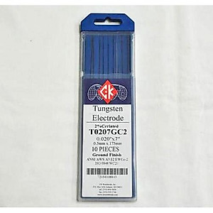 CK T0207GC2 2% Ceriated Tungsten Electrode .020" X 7", 10 pack