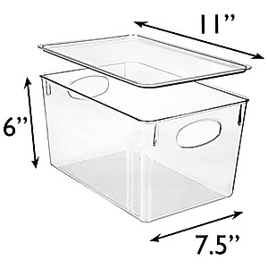 ClearSpace Plastic Storage Bins With lids – Perfect Kitchen Organization or Pantry Storage – Fridge Organizer, Pantry Organization and Storage Bins, Cabinet Organizers - 4 Pack