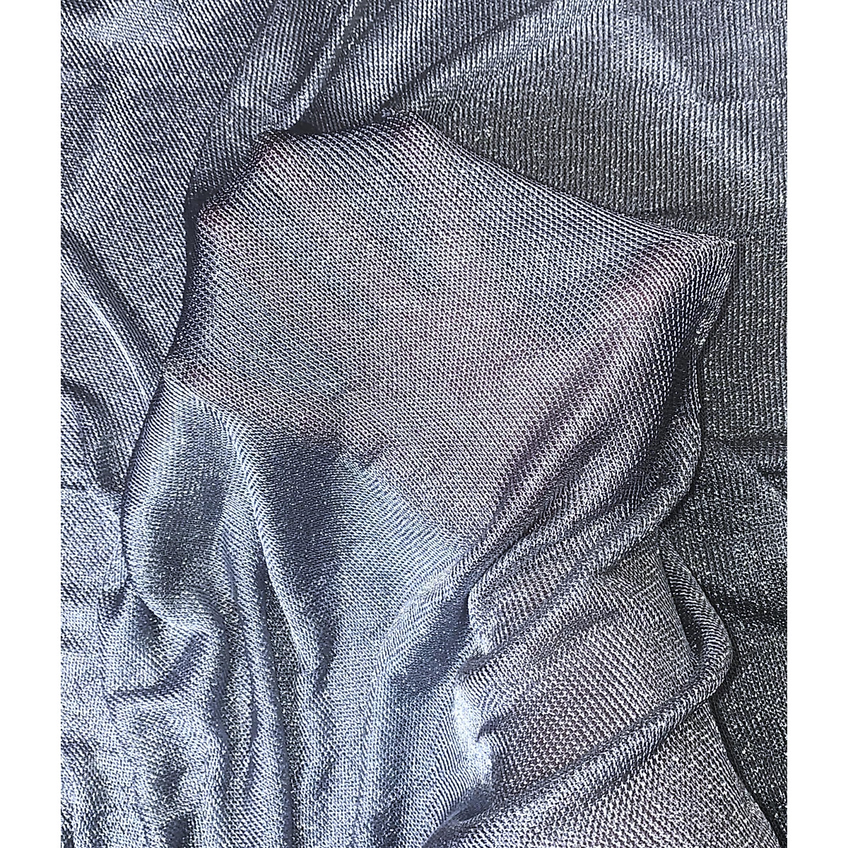 Keily & Megan Inc, 60" Wide Stretch Vintage Chainmail Medieval Era Armour LARP Cosplay Faux Metallic Chainmail Fabric by The Yard (Silver, 1 Yard)