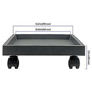 ZEONHEI 2 Packs 11.4 Inch Square Plant Caddy with Wheels, Heavy Duty Plant Dolly Saucer with Wheels, Rolling Plant Stand Wheeled Planter Caddy Tray for Moving Potted Plants, Grey