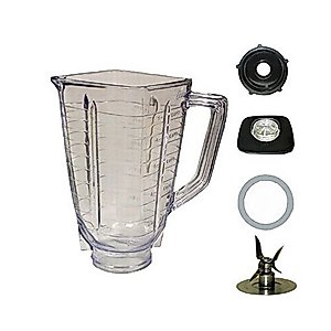 5 Cup Plastic Square Complete Blender Jar Fits Oster
