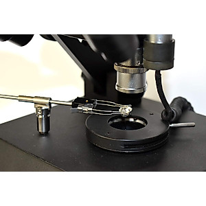Radical Gemology Gemstone Diffraction Prism Spectroscope w Scale on Professional Stand with Dual Fibre Optic Light, Transmitted Halogen, Scale Illuminator & Gem Clamp