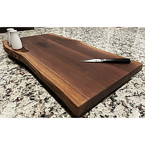 Black Walnut Extra Large, Gorgeous, Full-of-Character, Forest-to-Table Solid Double Live Edge Wood Charcuterie/Appetizer/Dessert/Grazing/Serving Board. 100% USA Handcrafted. 27 x 14 x 1.25"