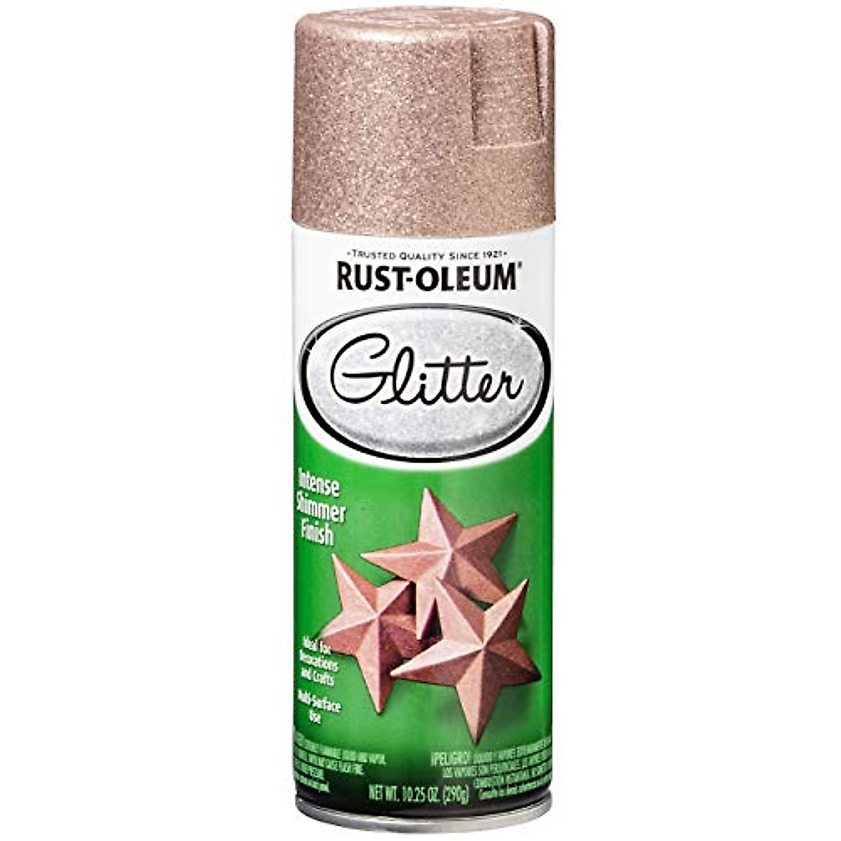 Rust-Oleum 344697 Specialty Glitter Spray Paint, 10.25 Oz, Rose Gold
