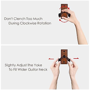 SNIGJAT Guitar Wall Mount 2 Pack, Guitar Wall Hanger, Guitar Hanger Wall Hook Holder Stand with Screws, Hardwood Guitar Wall Mount Hanger for Acoustic Guitar, Electric Guitar, Banjo, Bass, Mandolin