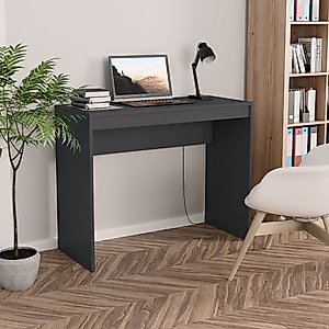 ZQQLVOO Office Desk,Industrial Gaming Table,Small Standing Desk,for Small Space,Home Office Table,Simple Style,Desk Gray 35.4"x15.7"x28.3" Chipboard