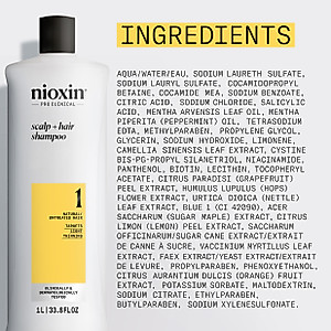 Nioxin Scalp + Hair Thickening System 1 Shampoo, For Natural Hair with Light Thinning, 33.8 fl oz (Packaging May Vary)