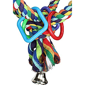 Bonka Bird Toys 3547 Large Globe Rope Ring Lux Cotton Coloful Climb Macaw African Grey Cockatoo