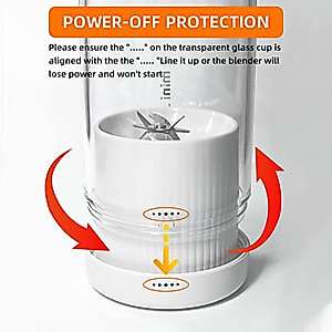 HF OPTPROD Portable Blender for Juice Shakes and Smoothies, Personal Size Blender for Fresh Fruit Veggie Juice Cup with USB Rechargeable & 8 Blades,White