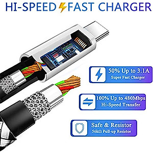 USB C Charger Cable 10-FT 2Pack Cord for Samsung Galaxy A20 A21 A01 A32 A42 A53 A54 5G A03S S9 Plus S9+,Tab A 10.1 8.0 2019/10.5 2018,S22 Plus Ultra,Tab S6 S5e S4 S3,A20E A30,Fast Charge Charging Wire