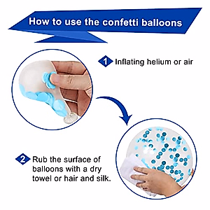 Royal Blue Confetti Latex Balloons, 50pcs Blue White Balloons, 12 Inch Light Blue Balloons, White And Blue Balloons Latex Balloons for Party Decorations, Dark Blue Balloons for Arch Garland Kit